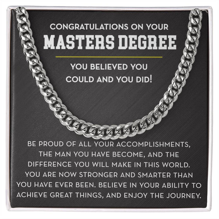 Masters Degree Graduation Gift For Him, Masters Degree Graduation Neck ...