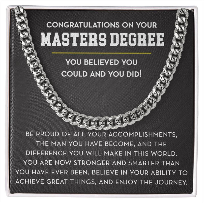 Masters Degree Graduation Gift For Him, Masters Degree Graduation Neck ...