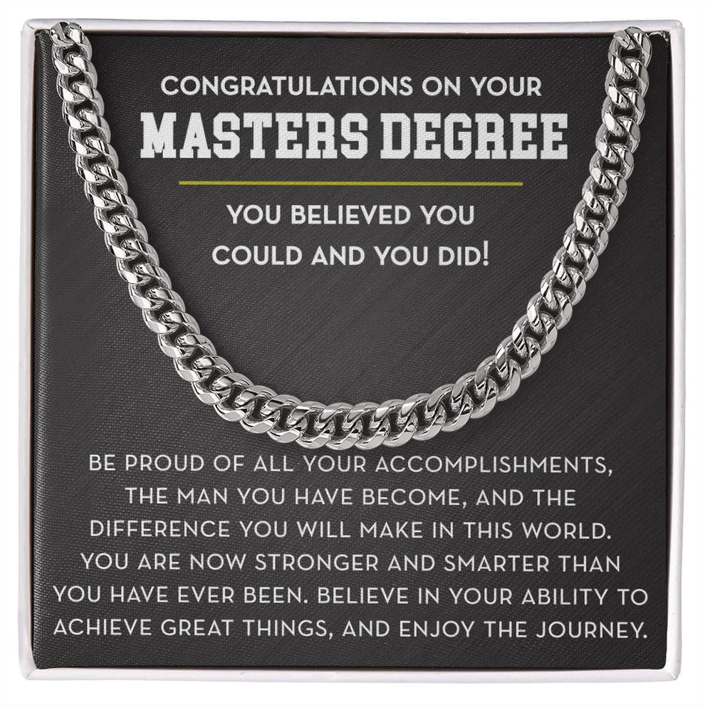 Masters Degree Graduation Gift For Him, Masters Degree Graduation Neck ...